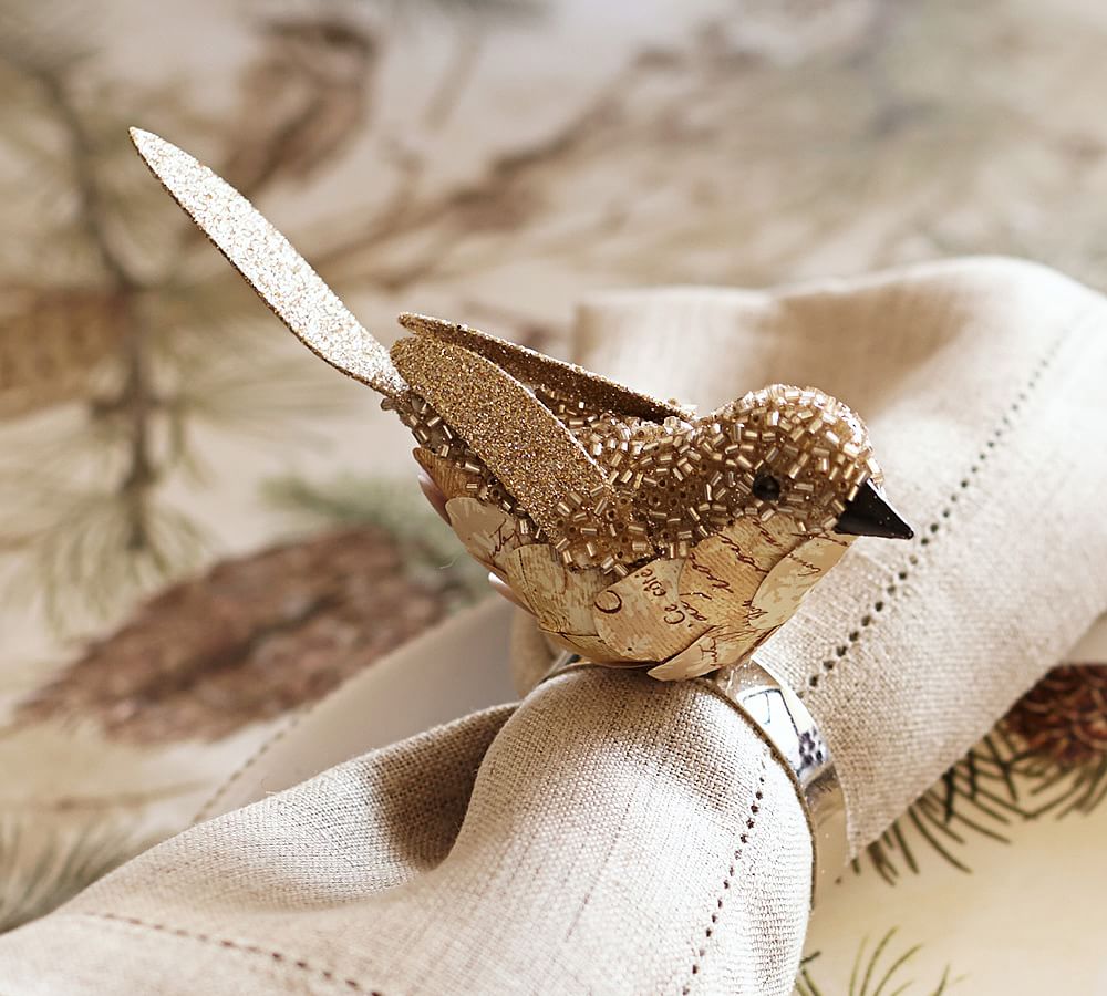 Winter Bird Napkin Ring, Set of 4 | Pottery Barn