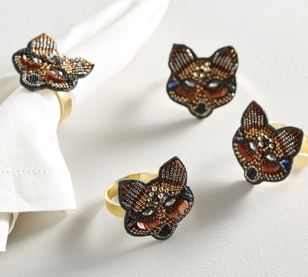 Jeweled Fox Napkin Ring, Set of 4 | Pottery Barn