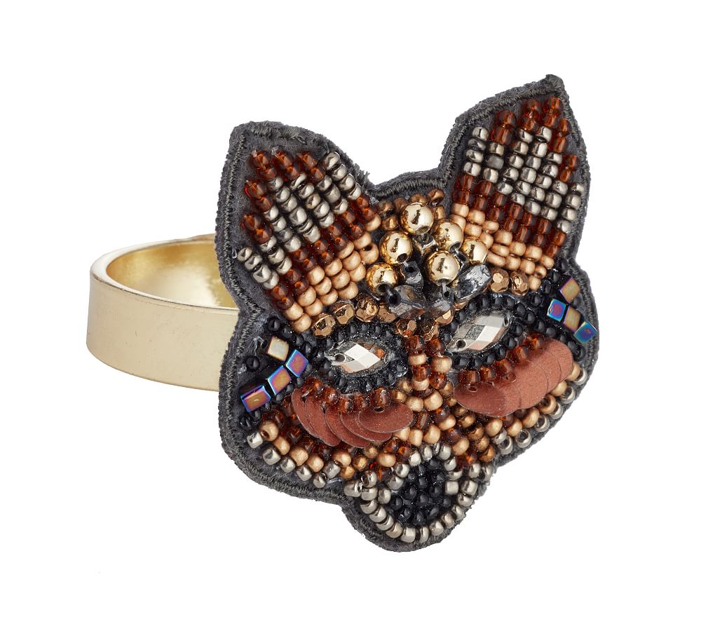 Jeweled Fox Napkin Ring, Set of 4 | Pottery Barn