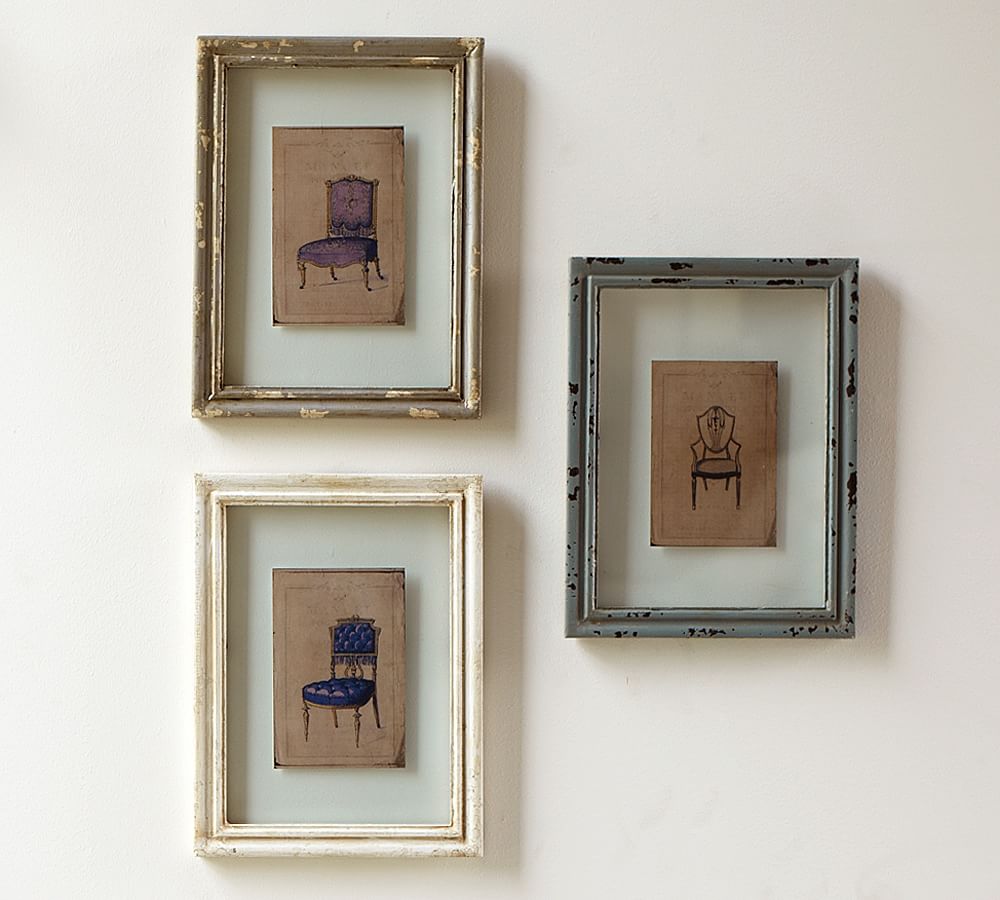 Framed Vintage Chair Prints, Set of 3 | Pottery Barn