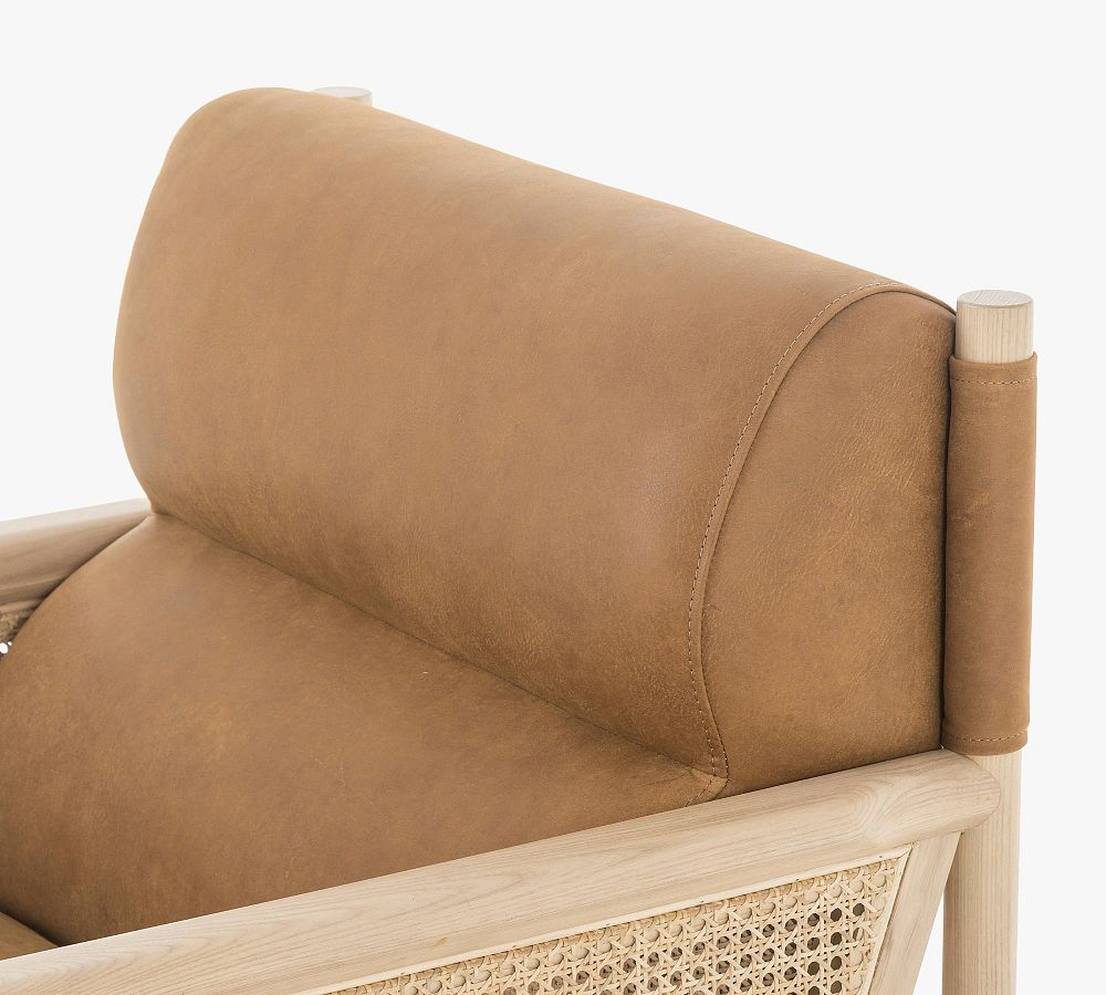 Rowan Cane Leather Armchair | Pottery Barn