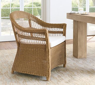Bellevue Rattan Dining Armchair | Pottery Barn