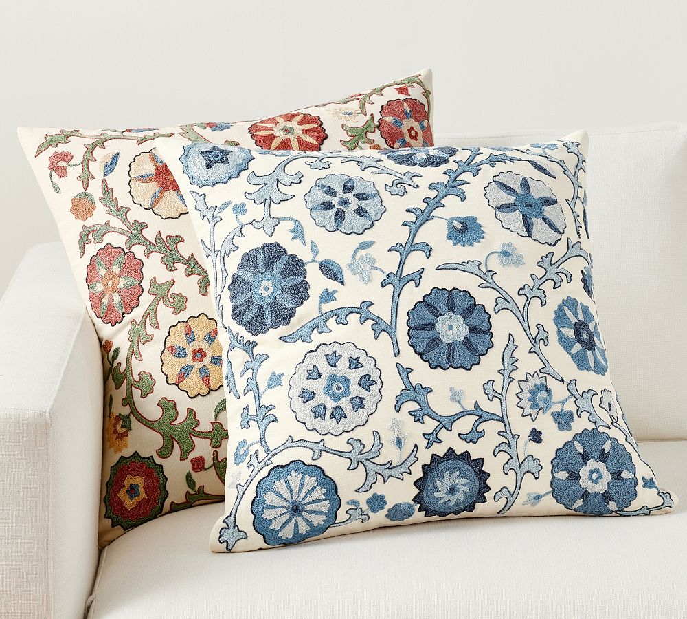 Penelope Embroidered Throw Pillow | Pottery Barn