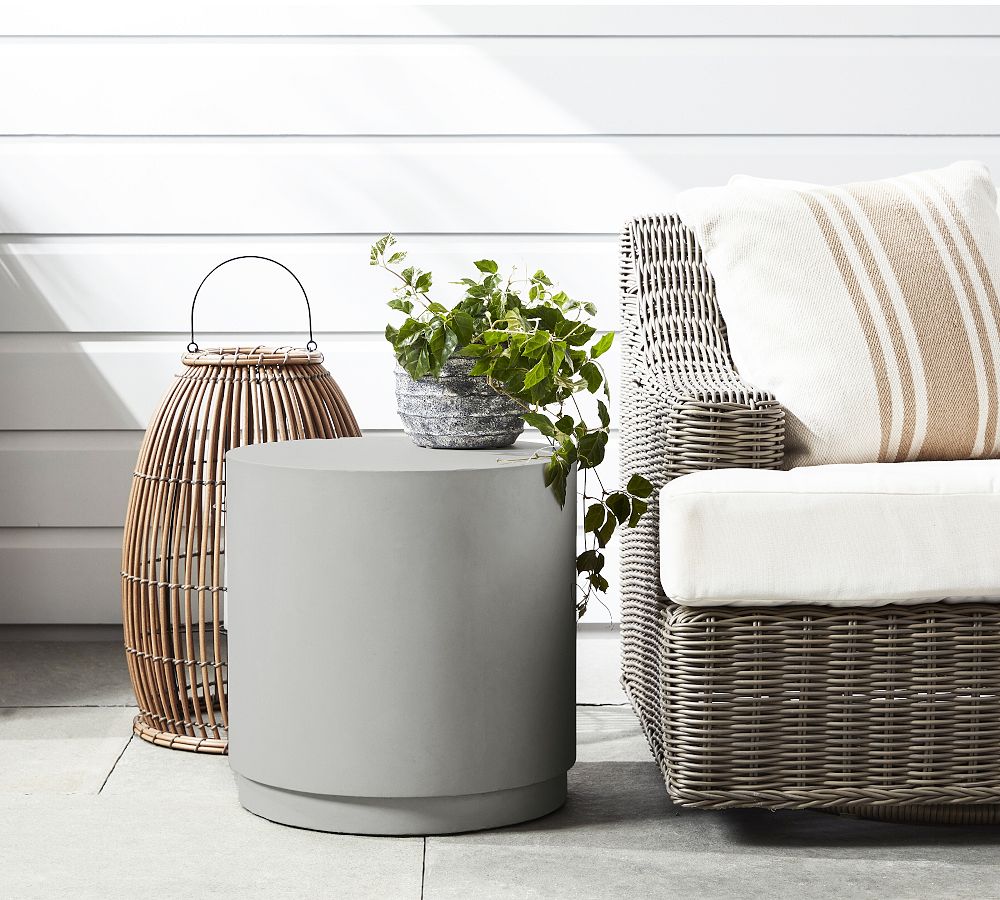 Pomona Concrete Round Outdoor Side Table | Pottery Barn