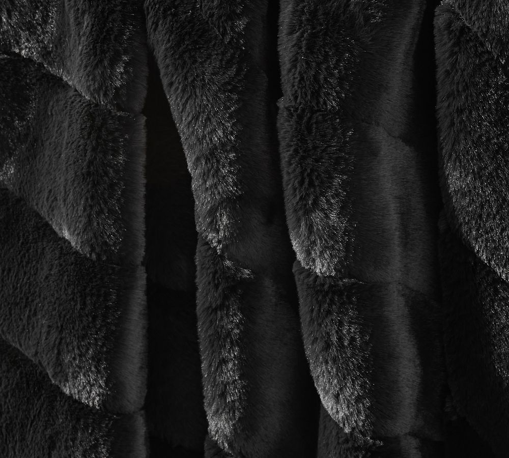 Faux Fur Channel Throw Blanket | Pottery Barn