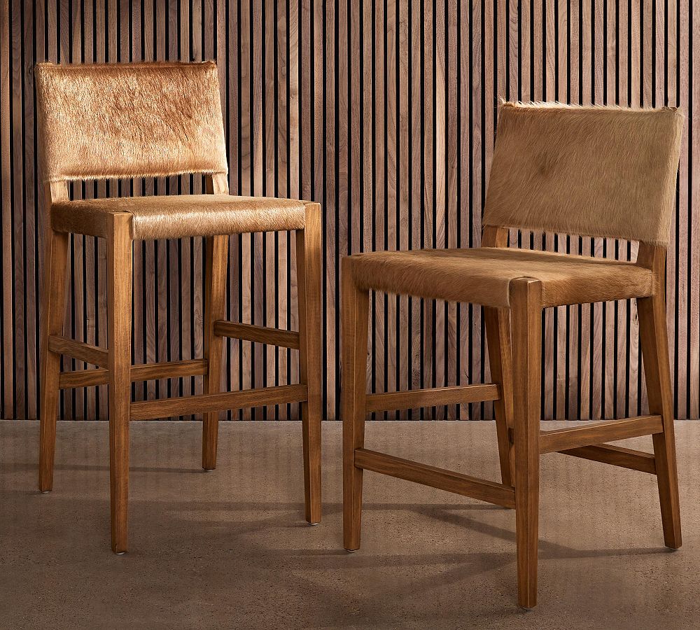 Perez Hair-On-Hide Bar & Counter Stool | Pottery Barn