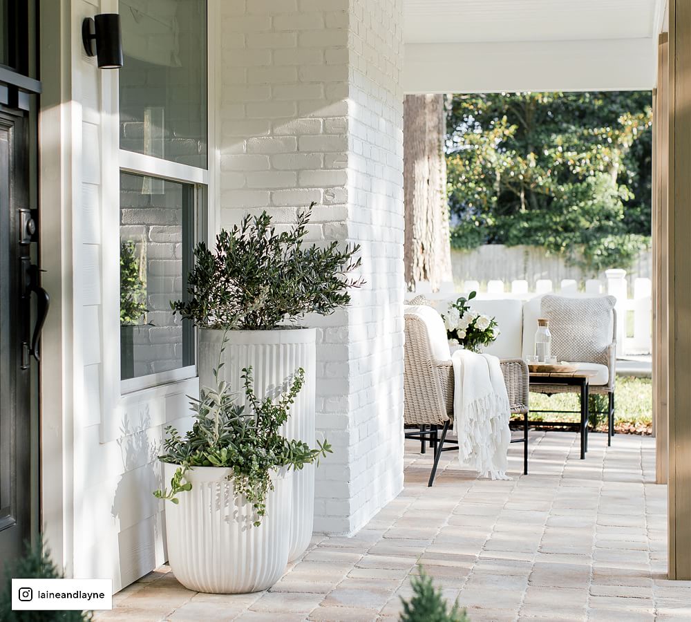 Concrete Fluted Outdoor Planters | Pottery Barn