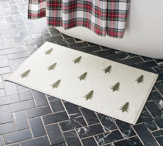 Pine Tree Jacquard Bath Rug | Pottery Barn