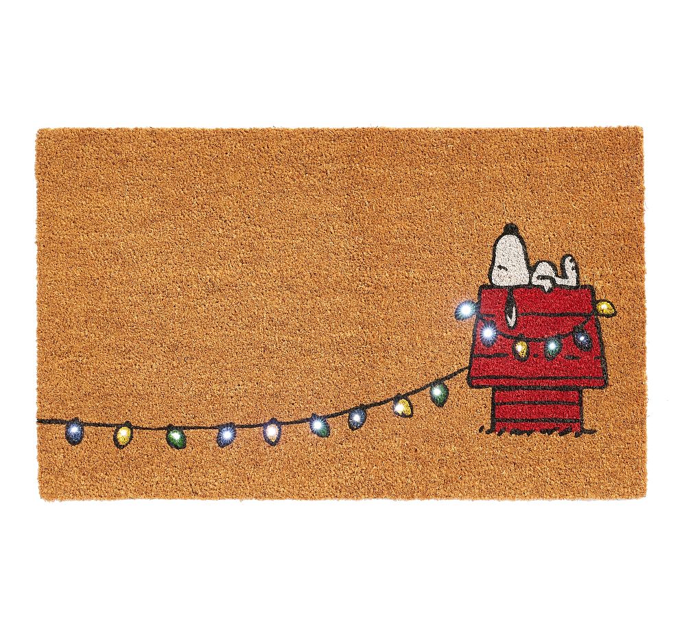 Peanuts™ Festive Snoopy™ Light Up Doormat | Pottery Barn