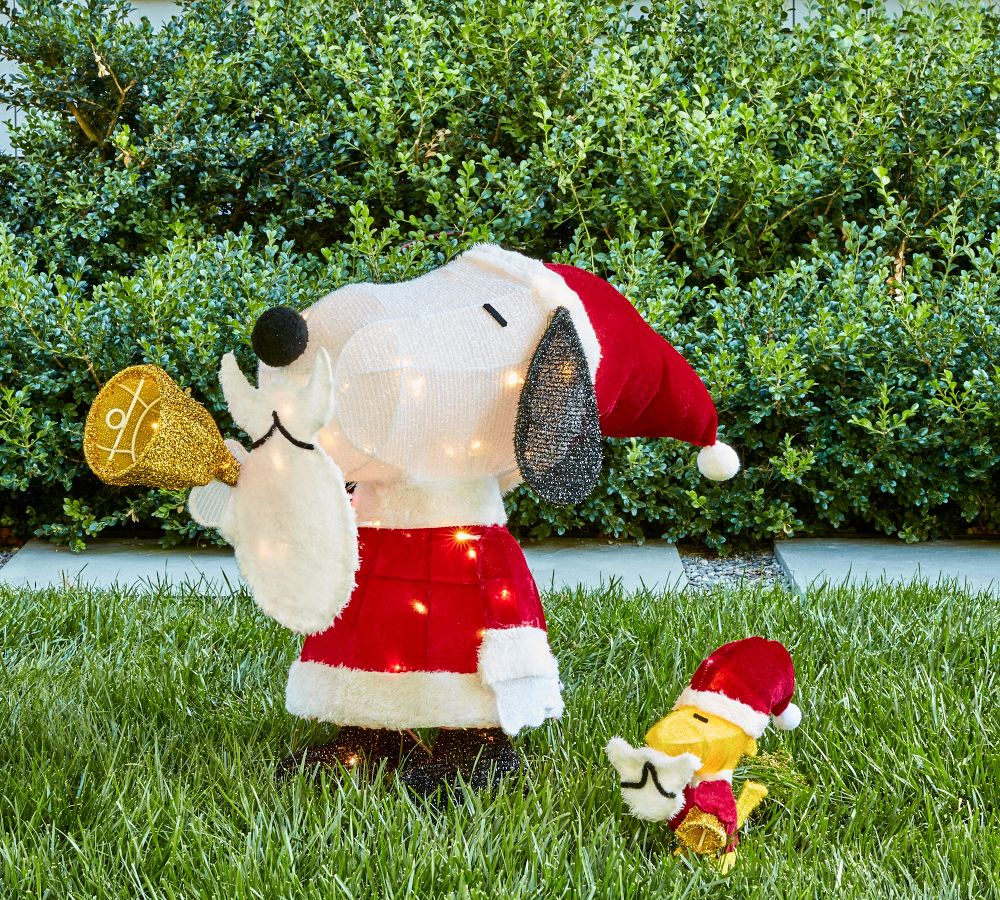 Peanuts™ Light Up Snoopy™ & Woodstock™ Bell Ringers | Pottery Barn