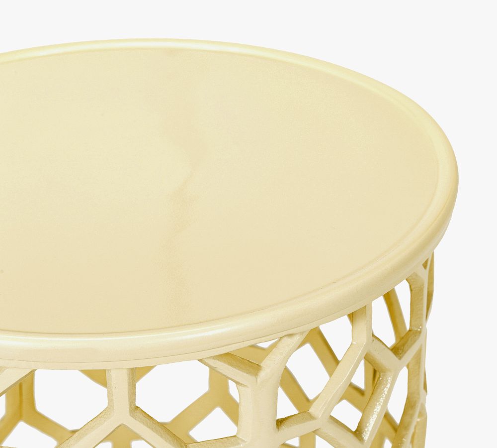 Zelle Round Metal Accent Table | Pottery Barn