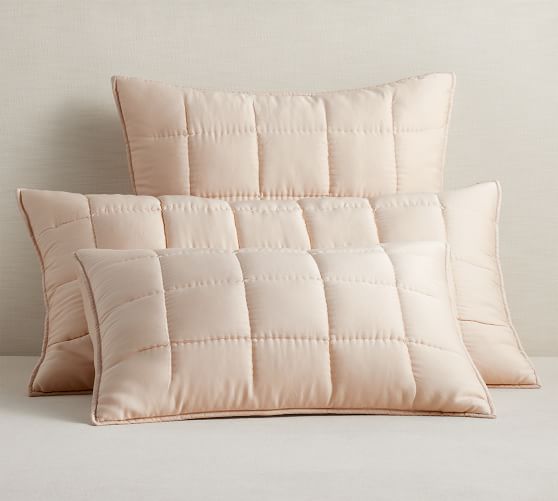TENCEL™ Box Stitch Quilted Sham | Pottery Barn