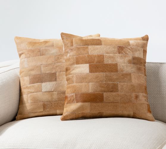 Reiko Hide Throw Pillow - Set of 2 | Pottery Barn