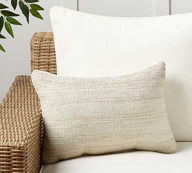 Bruno Handwoven Outdoor Lumbar Pillow | Pottery Barn