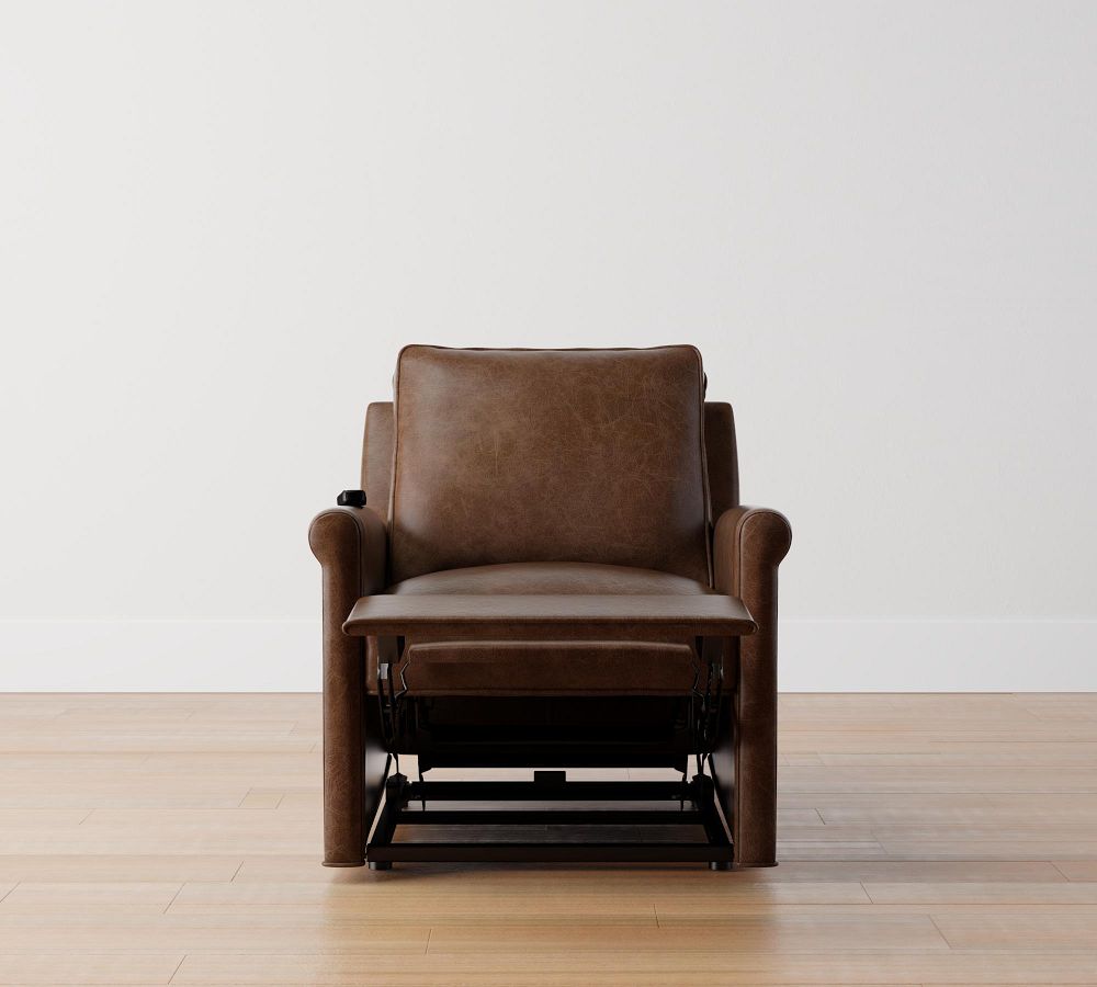 Tyler Roll Arm Leather Power Lift Recliner | Pottery Barn