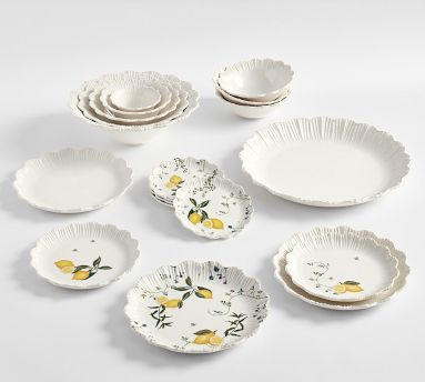 Monique Lhuillier Fluted Melamine 16-Piece Dinnerware Set | Pottery Barn