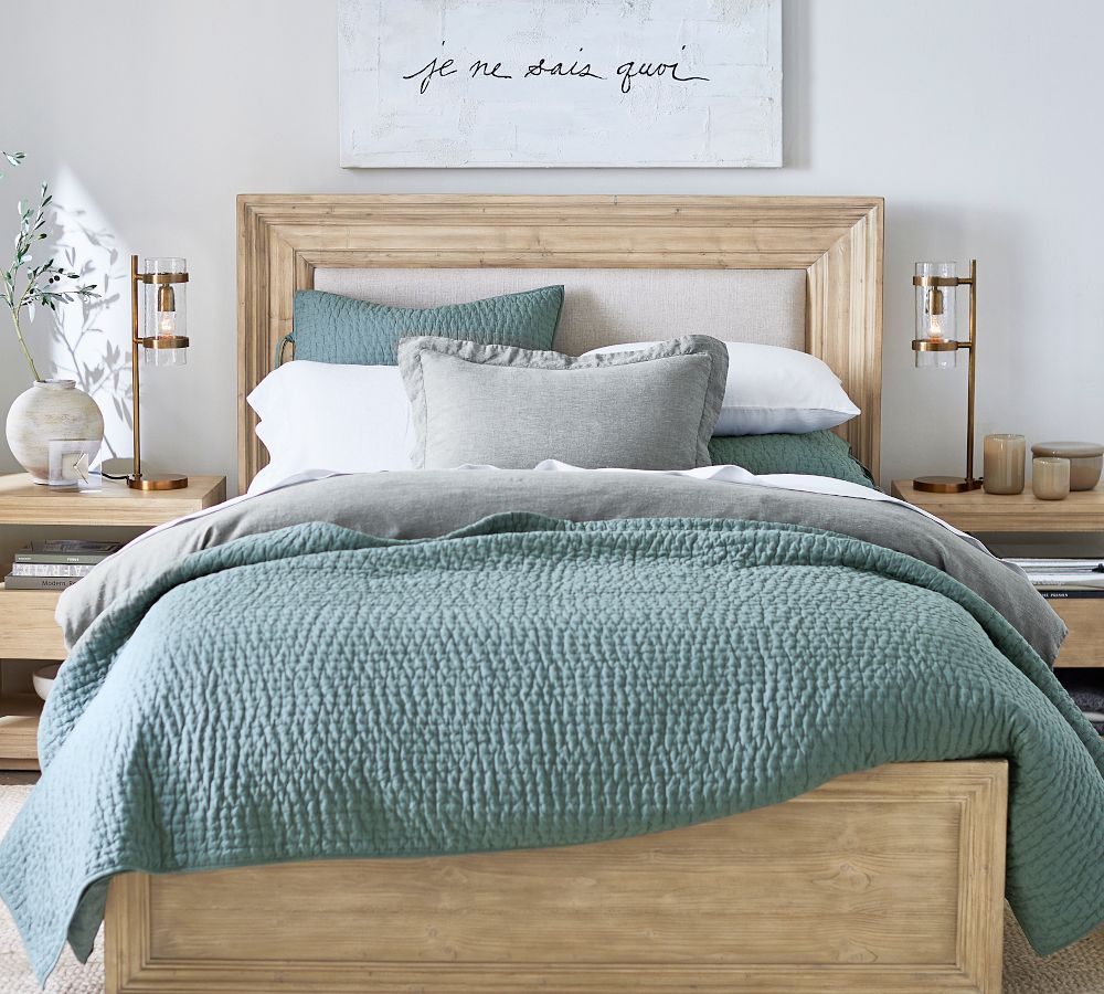 Pick-Stitch Handcrafted Cotton/Linen Quilt | Pottery Barn