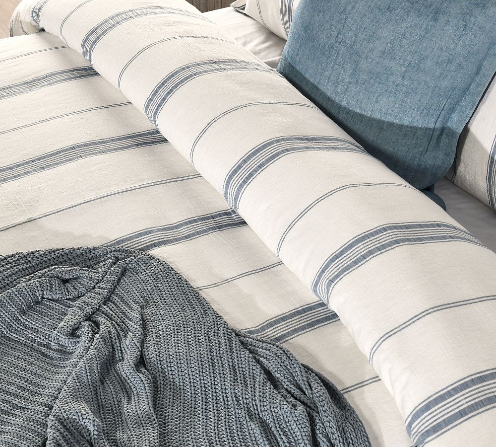 Caprina Linen Cashmere Striped Duvet Cover | Pottery Barn