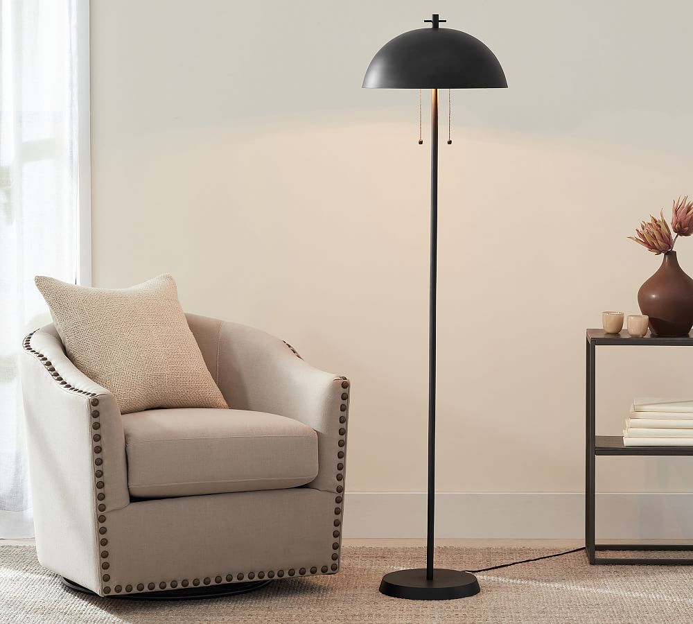 OPEN BOX: Caufield Metal Dome Downlight Floor Lamp | Pottery Barn