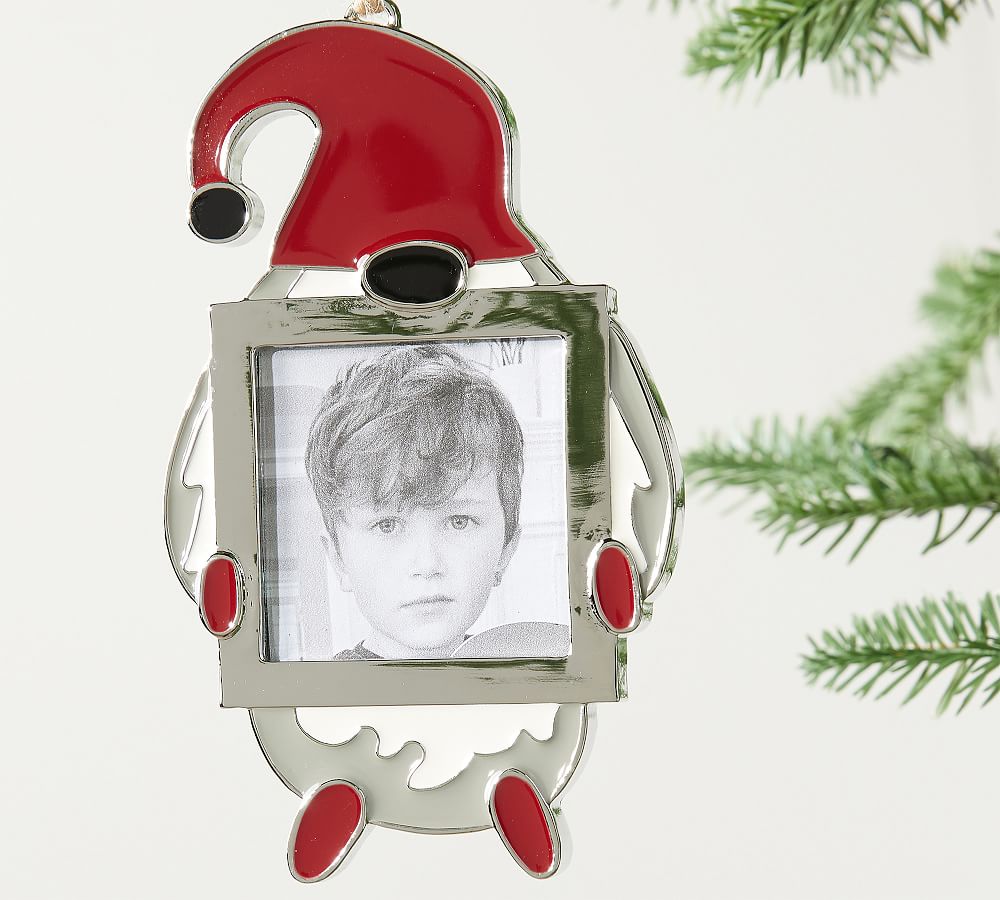 Enamel Gnome Picture Frame Ornament - Set of 2 | Pottery Barn