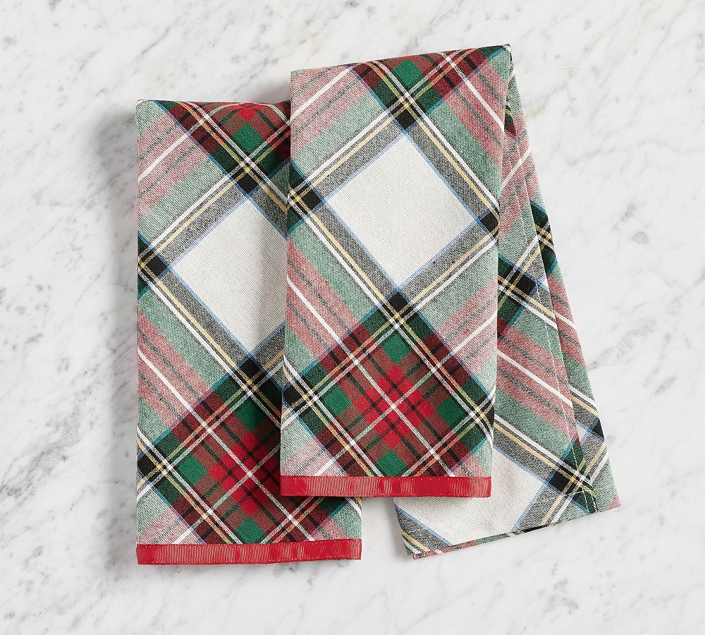Stewart Plaid Guest Towels - Set of 2 | Pottery Barn