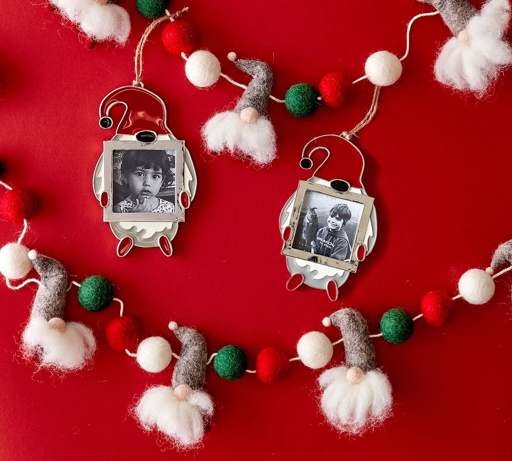 Enamel Gnome Picture Frame Ornament - Set of 2 | Pottery Barn