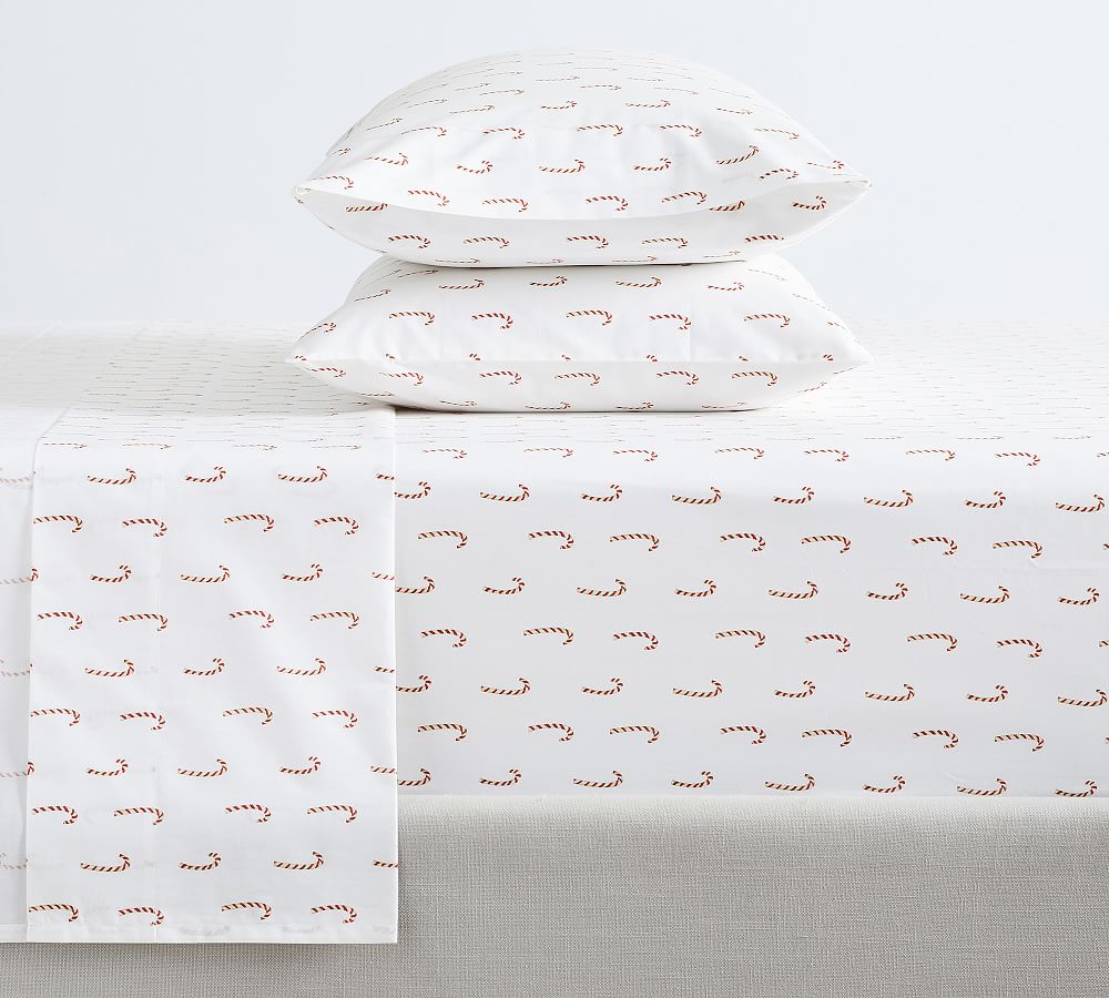 Candy Cane Organic Cotton Sheet Set | Pottery Barn
