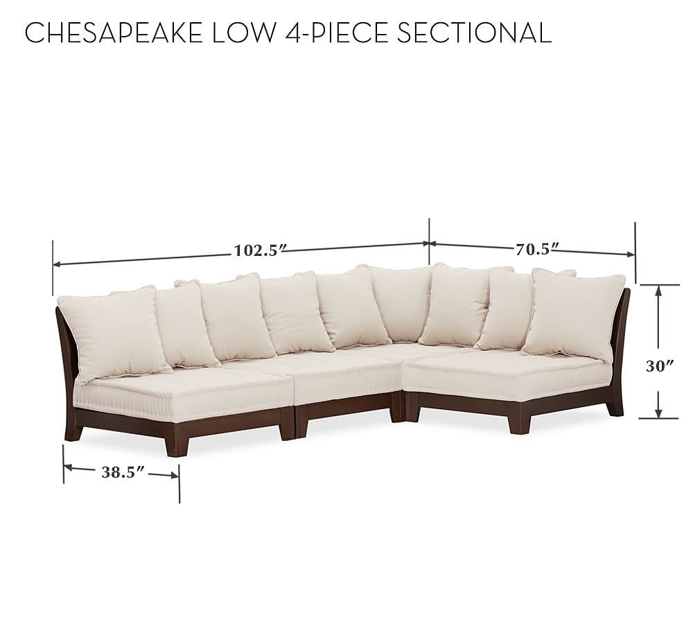 Chesapeake Low Platform Outdoor Sectional Set | Pottery Barn