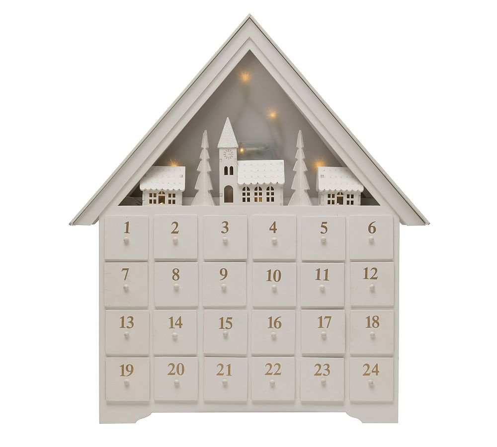 Light Up LED Wooden House Advent Calendar | Pottery Barn