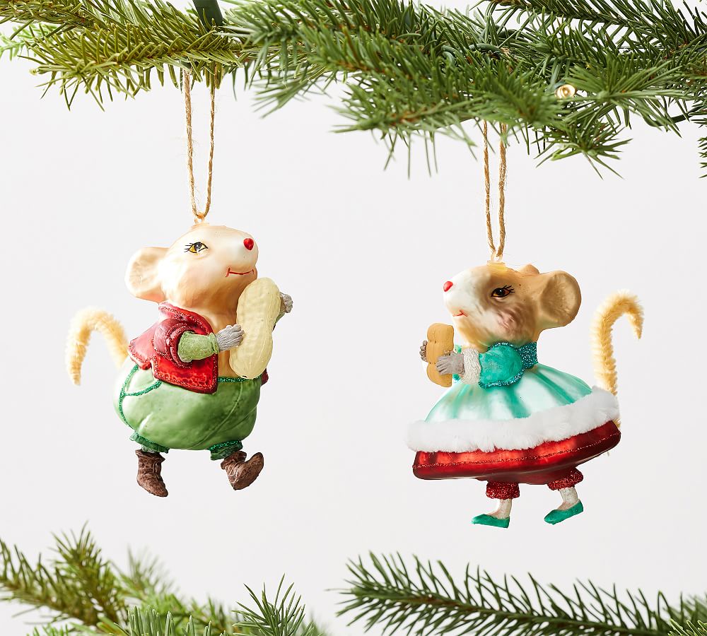Mercury Glass Mice Ornaments | Pottery Barn