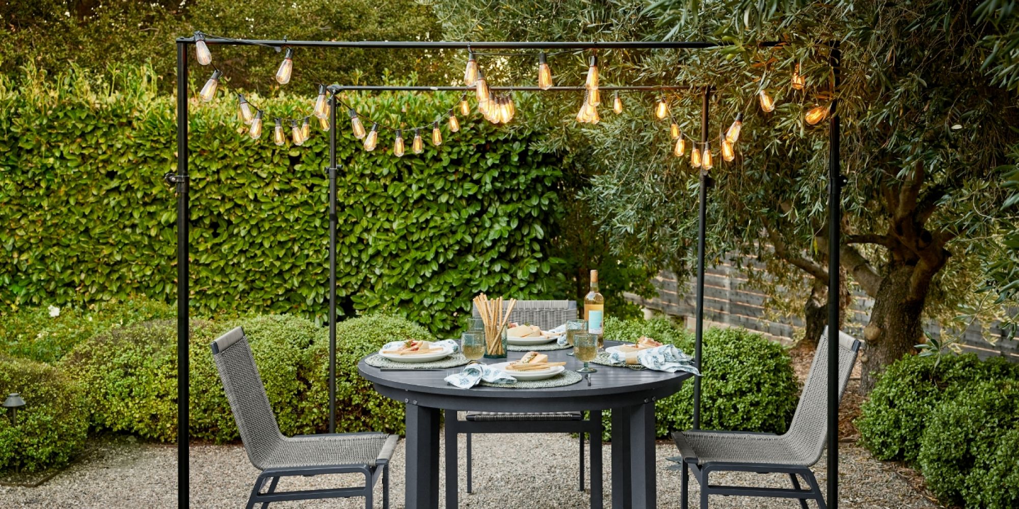 Outdoor Standing String Light Posts - Set of 2 | Pottery Barn