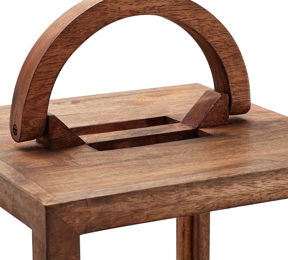 Decker Acacia Wood Outdoor Lantern | Pottery Barn