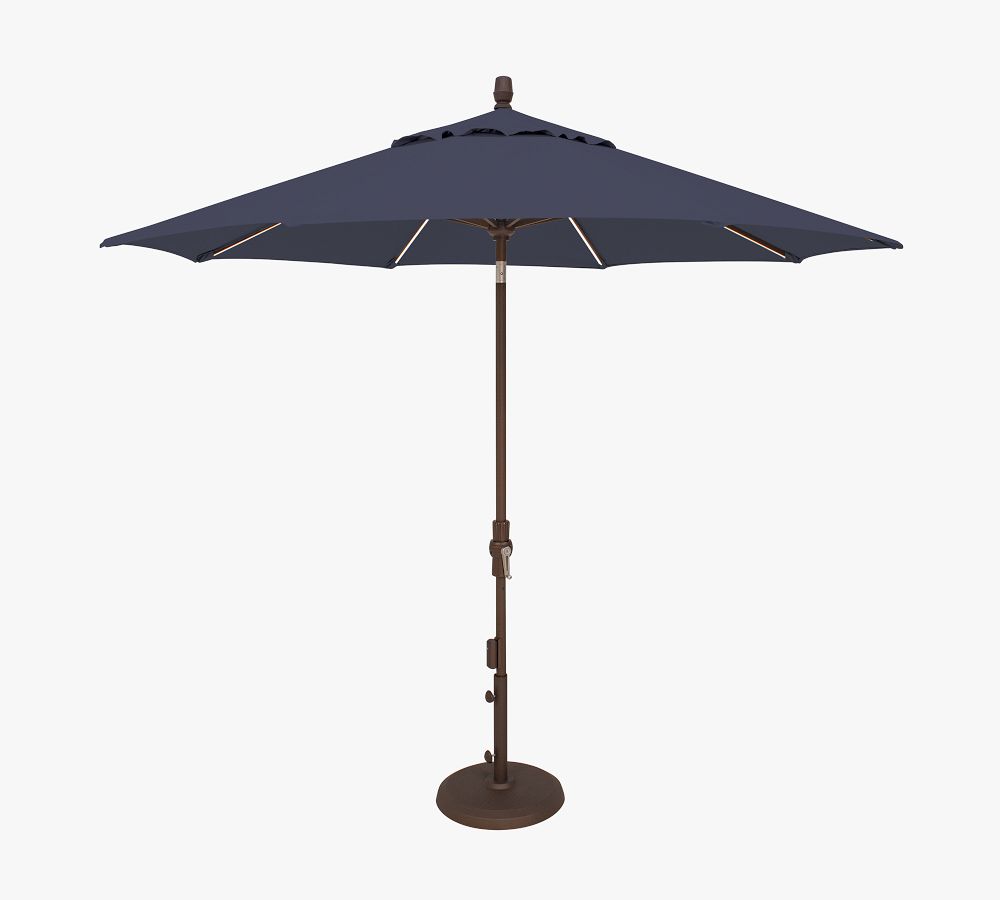 9' Round Fira LED Outdoor Patio Umbrella - Aluminum Tilt Frame ...