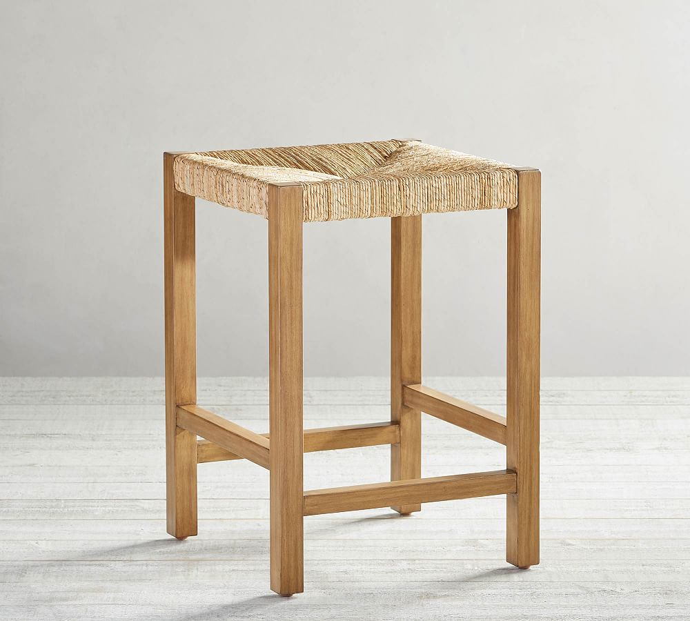 Malibu Woven Backless Bar & Counter Stools | Pottery Barn
