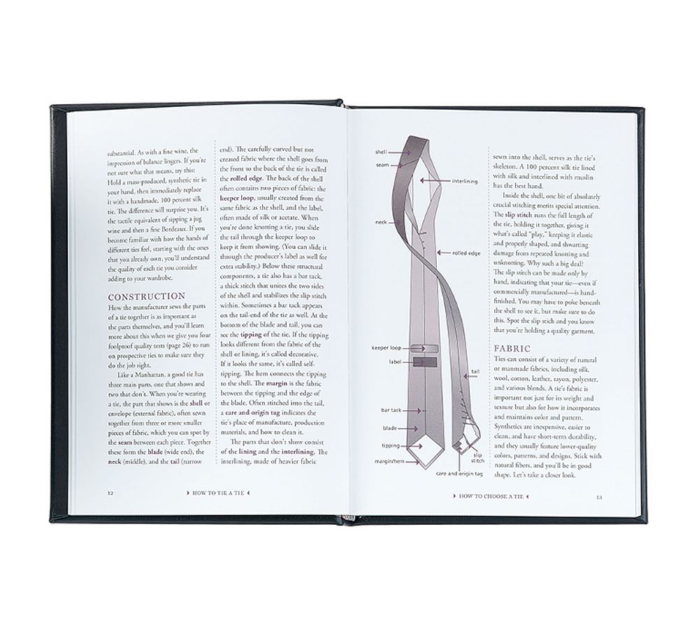 How to Tie A Tie Leather-Bound Book | Pottery Barn