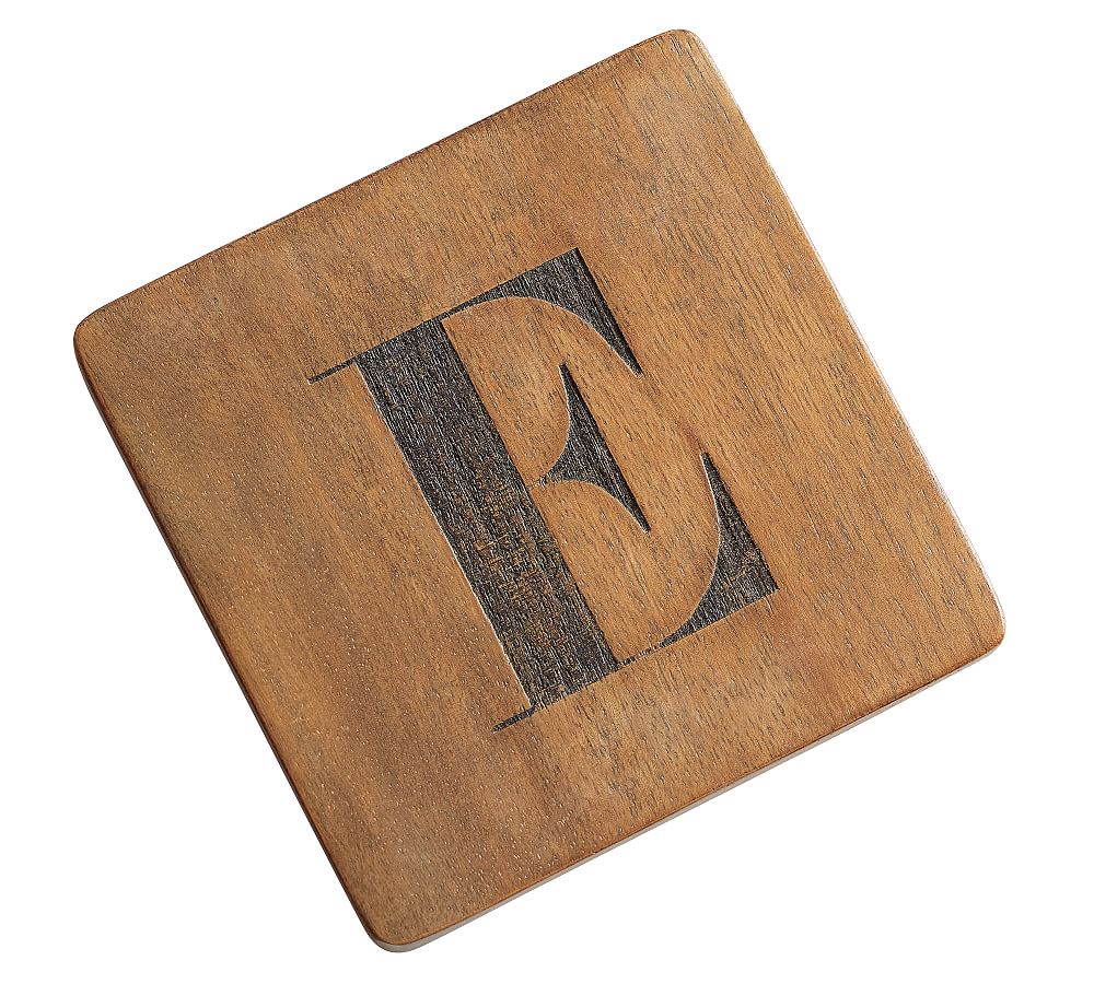 Alphabet Wood Coasters, Set of 4 | Pottery Barn