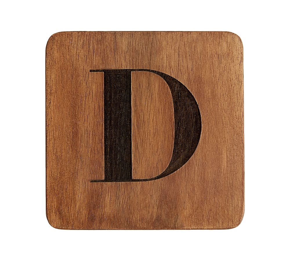 Alphabet Wood Coasters, Set of 4 | Pottery Barn
