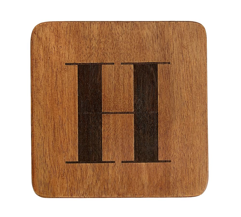 Alphabet Wood Coasters, Set of 4 | Pottery Barn