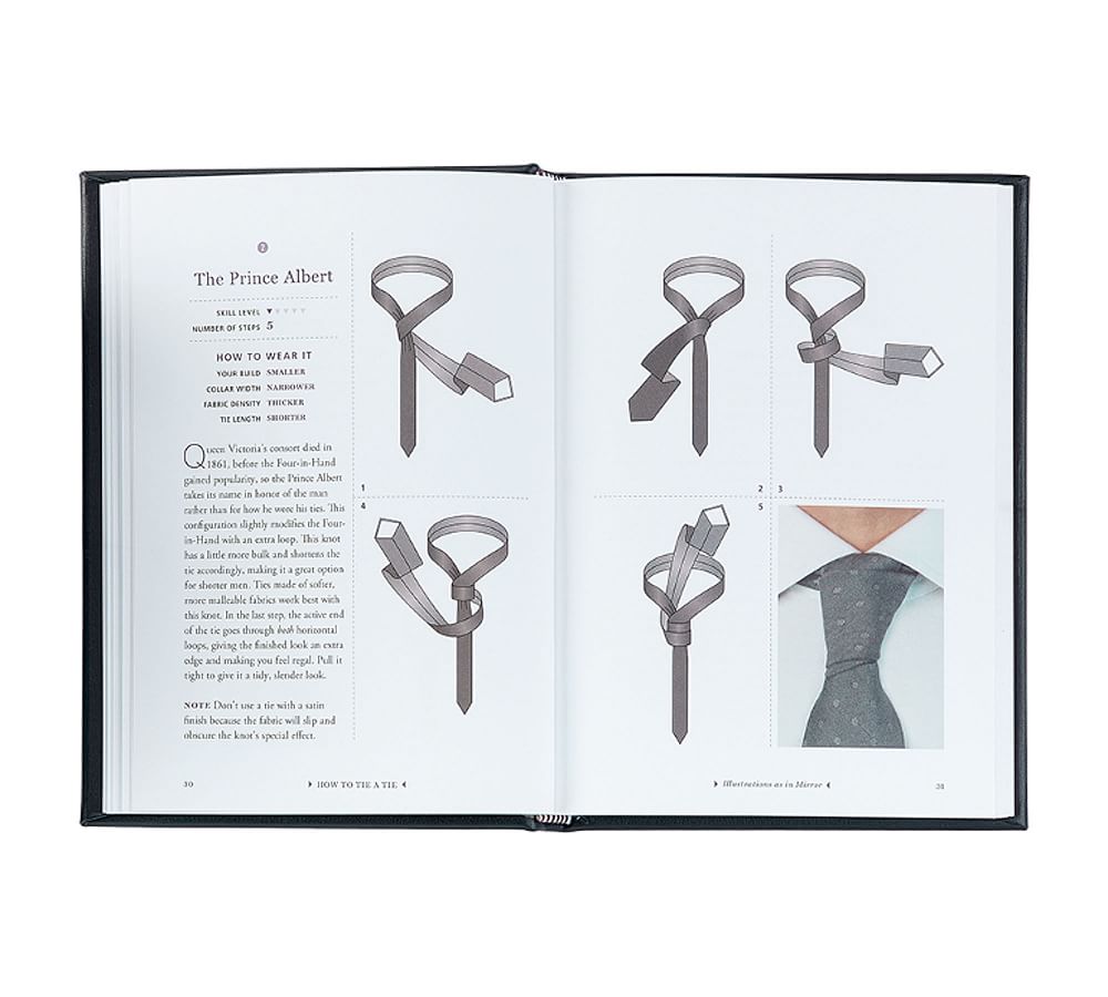 How to Tie A Tie Leather-Bound Book | Pottery Barn