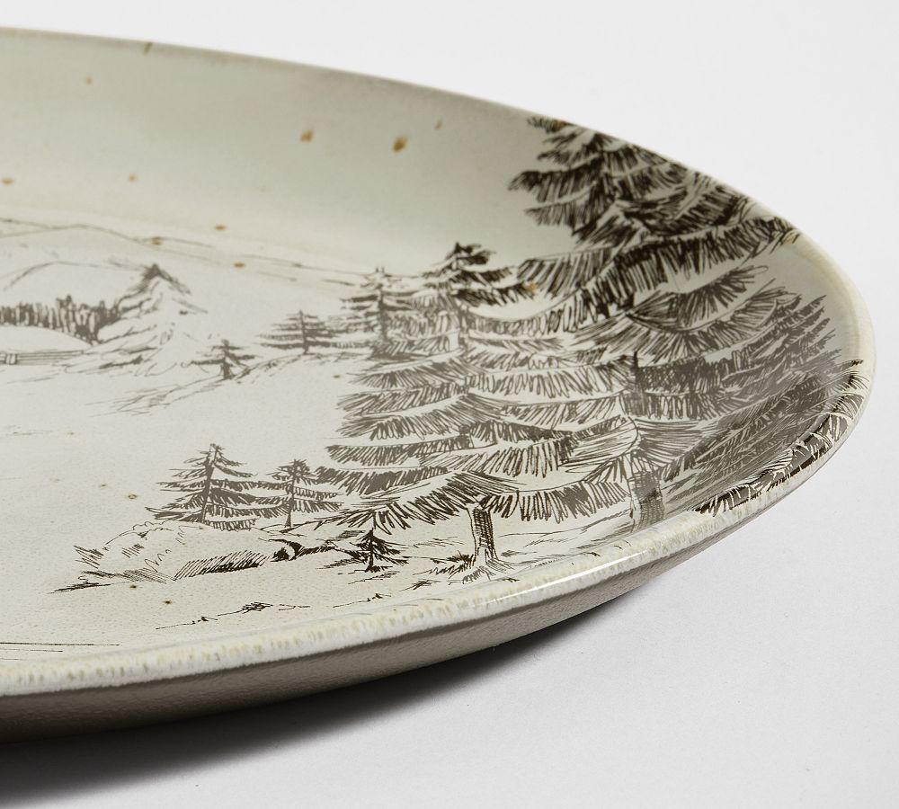 Rustic Forest Stoneware Serving Platter | Pottery Barn