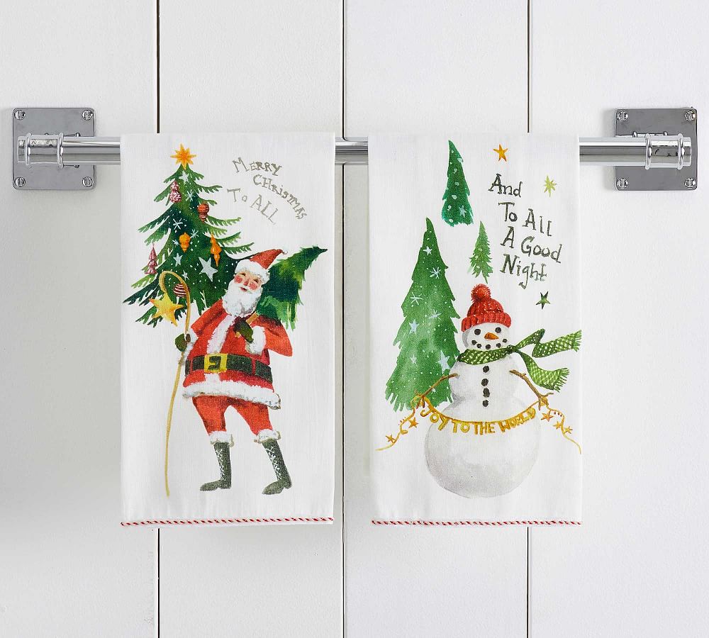 Jolly Santa Guest Towels | Pottery Barn