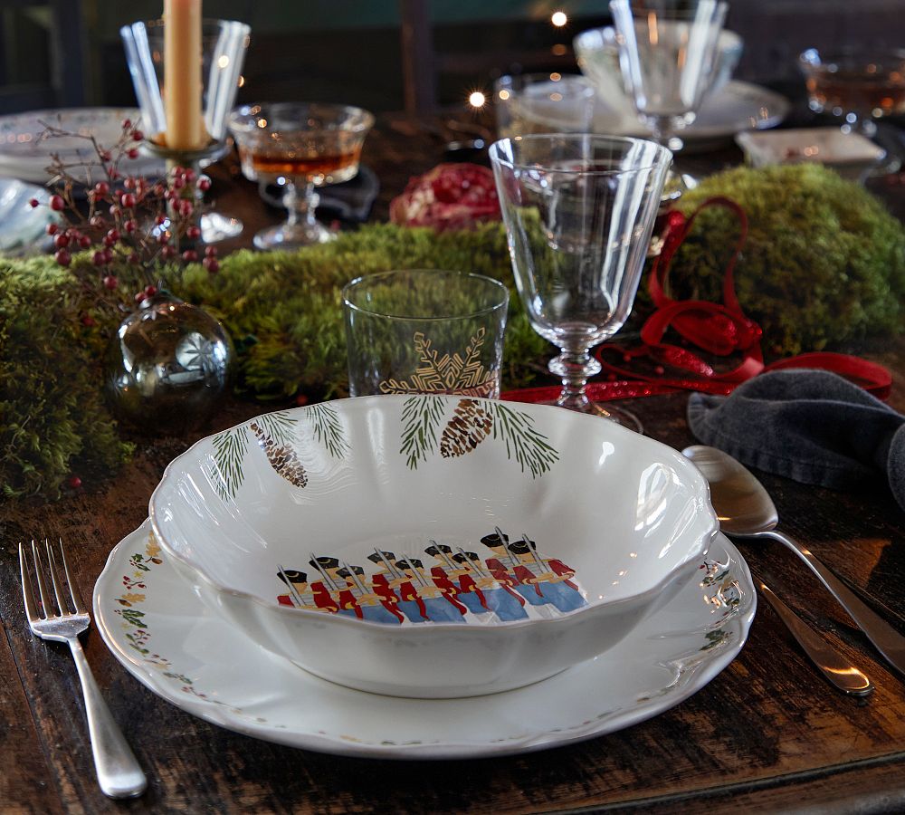 Nutcracker Handcrafted Stoneware Rim 16 -Piece Dinnerware Set | Pottery ...