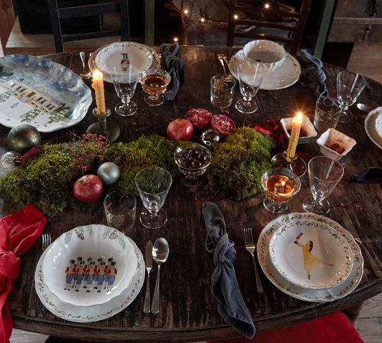 Nutcracker Handcrafted Stoneware Rim 16 -Piece Dinnerware Set | Pottery ...