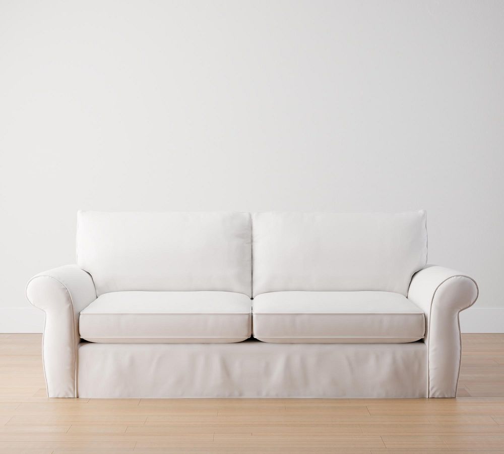 Pearce Roll Arm Slipcovered Fabric Sofa | Pottery Barn