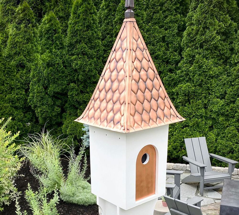 Cottage Copper Bird House Stake | Pottery Barn