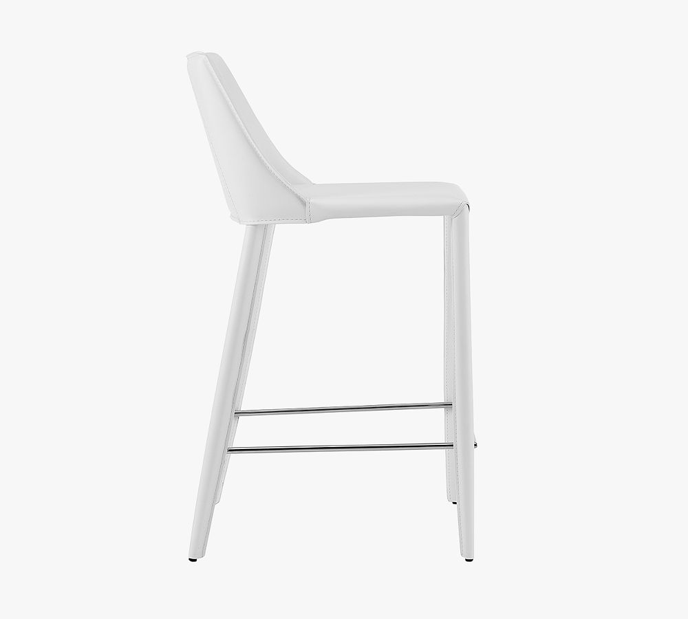 Hillside Leather Counter Stools | Pottery Barn