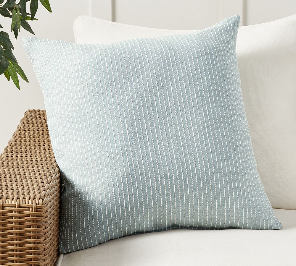 Sunbrella® Pickstitch Striped Outdoor Throw Pillow | Pottery Barn