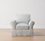 PB Comfort Roll Arm Slipcovered Swivel Armchair | Pottery Barn