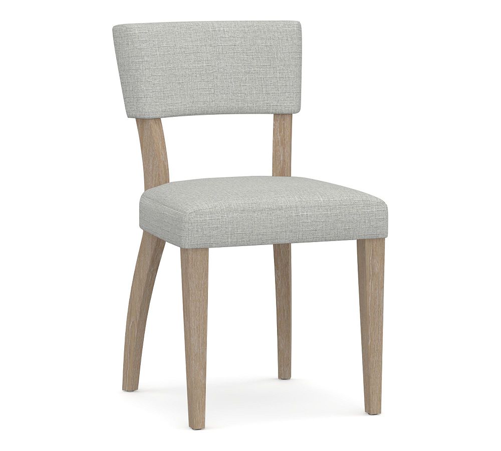 OPEN BOX: Payson Uph Dining Side Chair, Seadrift Leg, Bsktwv Slub Ash ...