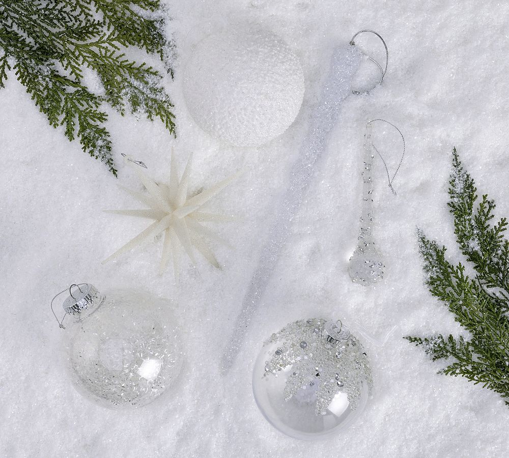 Shatterproof Winter White Ornament Sets | Pottery Barn